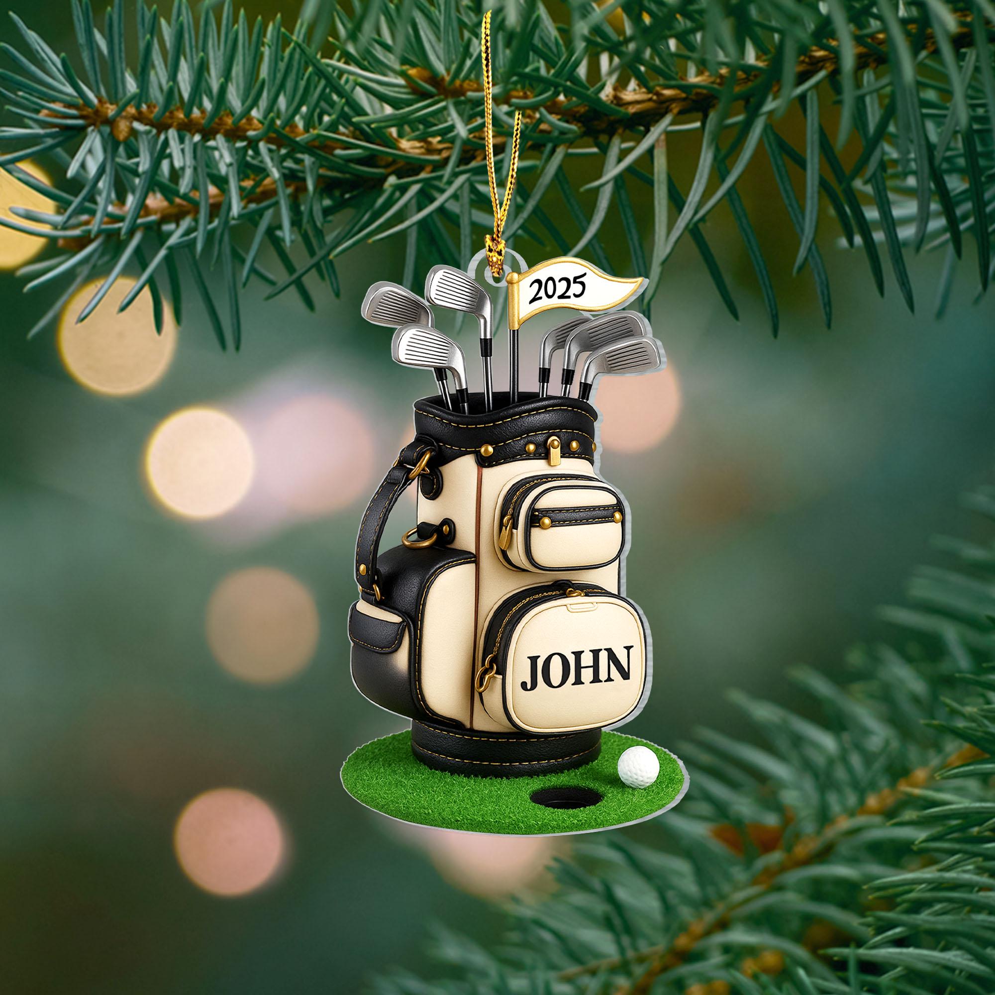 Personalized Golf Bag 2D Flat Ornament, Custom Name Golf Lover ...