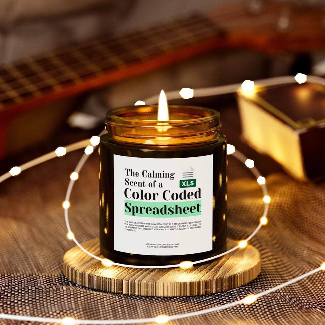 The Calming Scent of a Color Coded Spreadsheet Candle, Excel Gifts ...