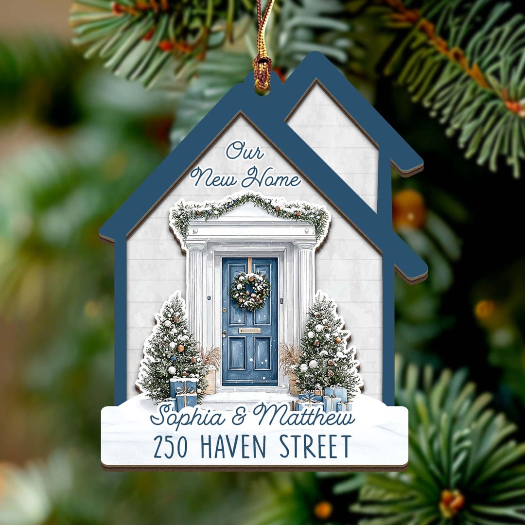 First Christmas in Our New Home 2-layer Wooden Ornament, Custom House ...