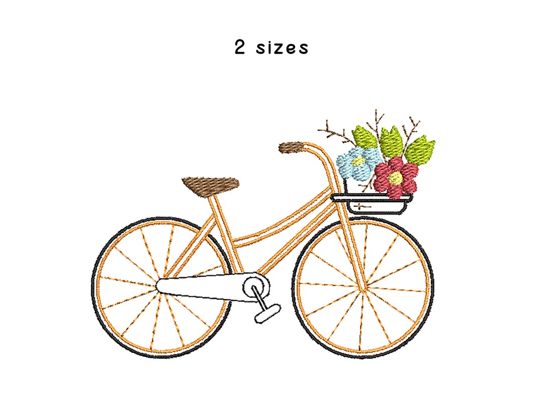Bicycle Embroidery Design, Machine Embroidery Design, Bicycle ...