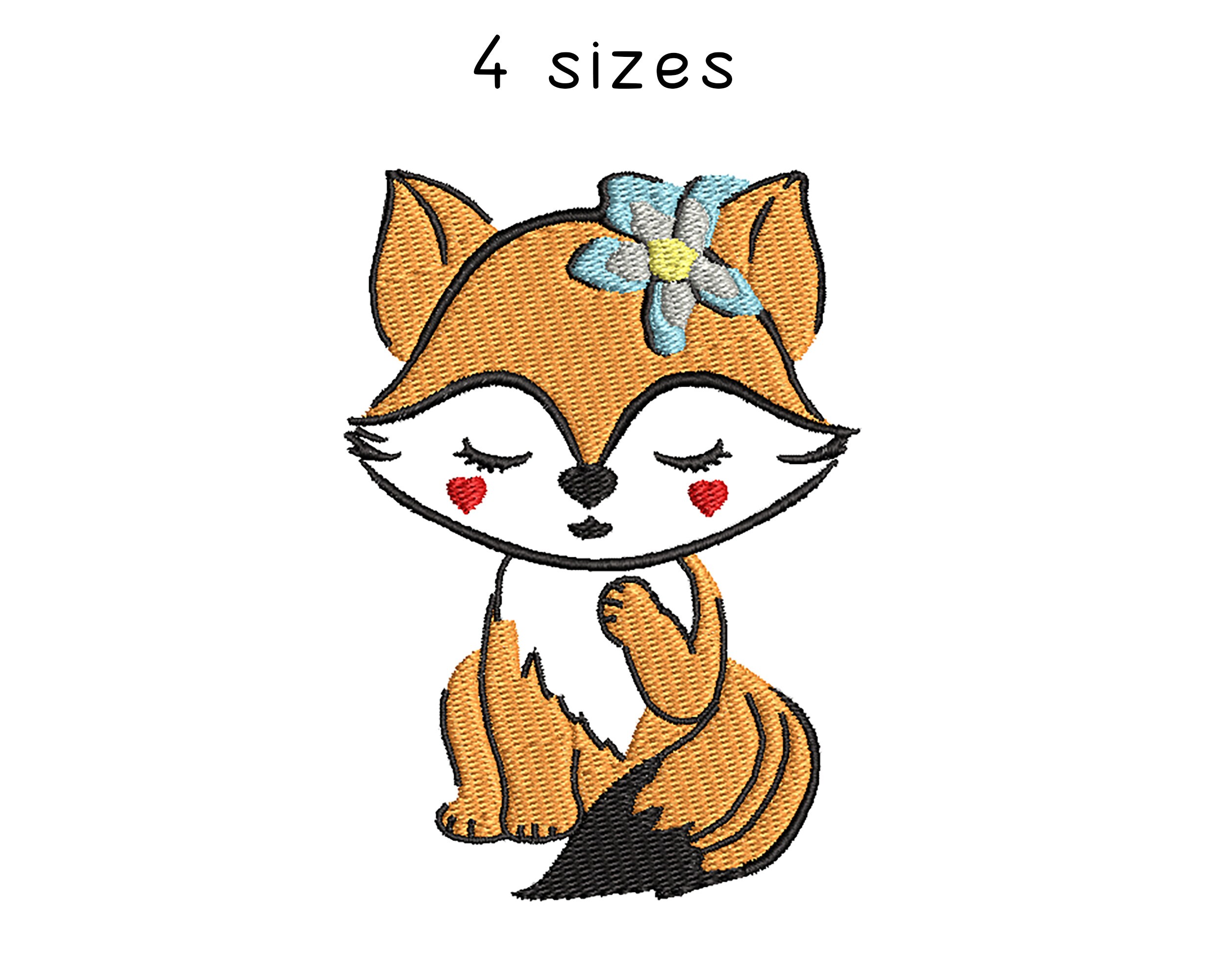Fox Embroidery Design, Fox Embroidery Pattern, Baby Embroidery Design ...