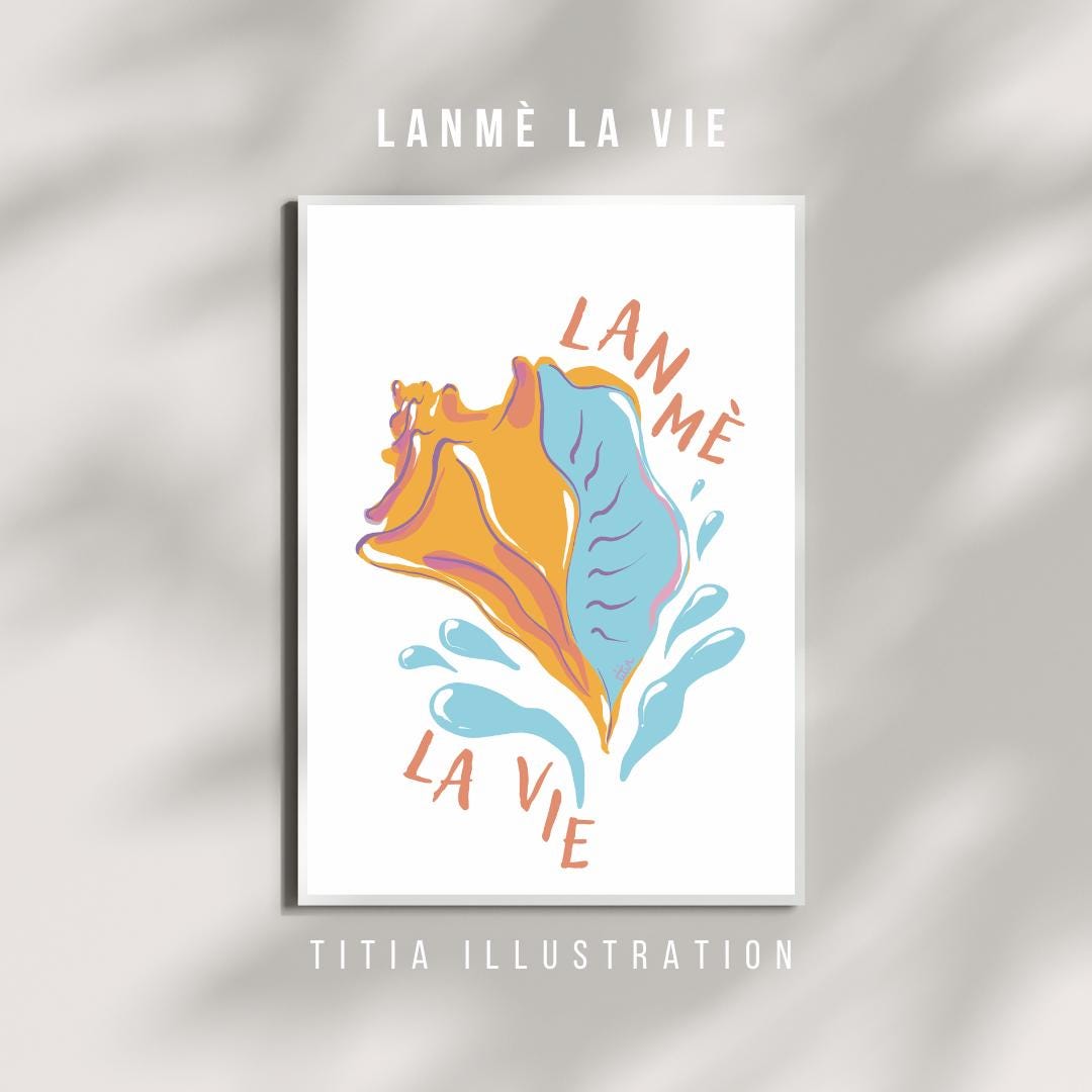 Creole Poster lanmè, Life - Etsy