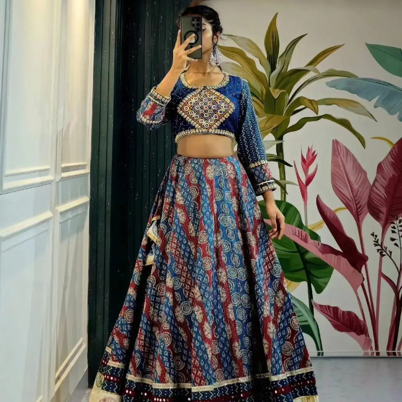 Navratri Chaniya Choli for Women, Garba Lehenga, Indian Festival ...
