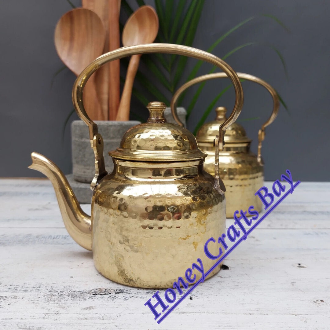Pure Brass Tea Pot, Brass Tea Kettle, Antique Tea Kettle Pot, Serving ...