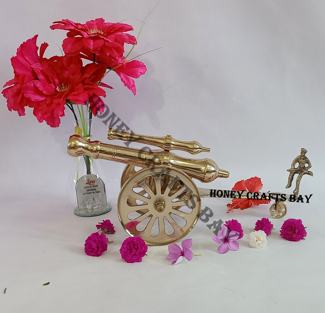 Vintage Pure Brass Canon 12 Home Decor, Antique Vintage, Indian Brass ...