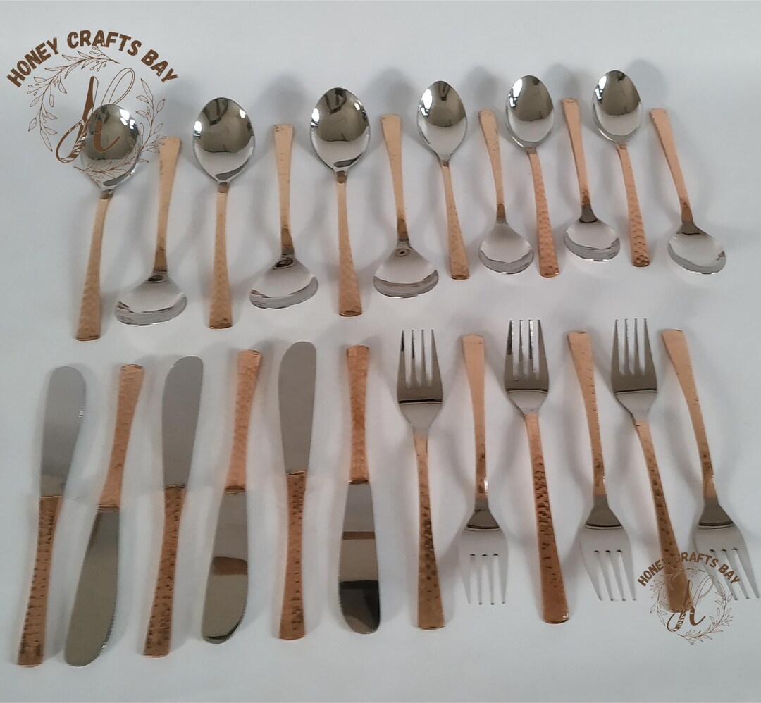 Handmade High Quality Pure Copper Stainless Steel Cutlery, Kitchen ...