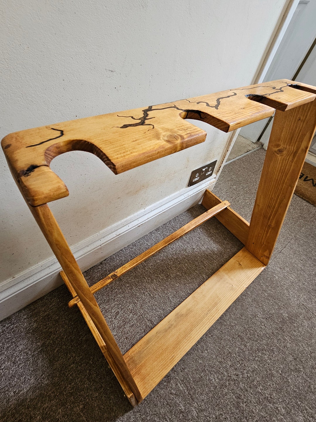 Reclaimed Wood Guitar Rack With Epoxy 'lightening' Effect - Etsy