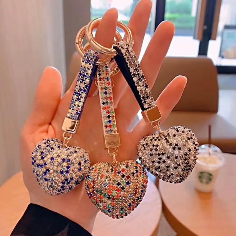 Rhinestone Heart Charm - Etsy