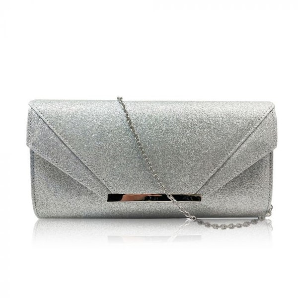 Silver Clutch Bag - Etsy UK