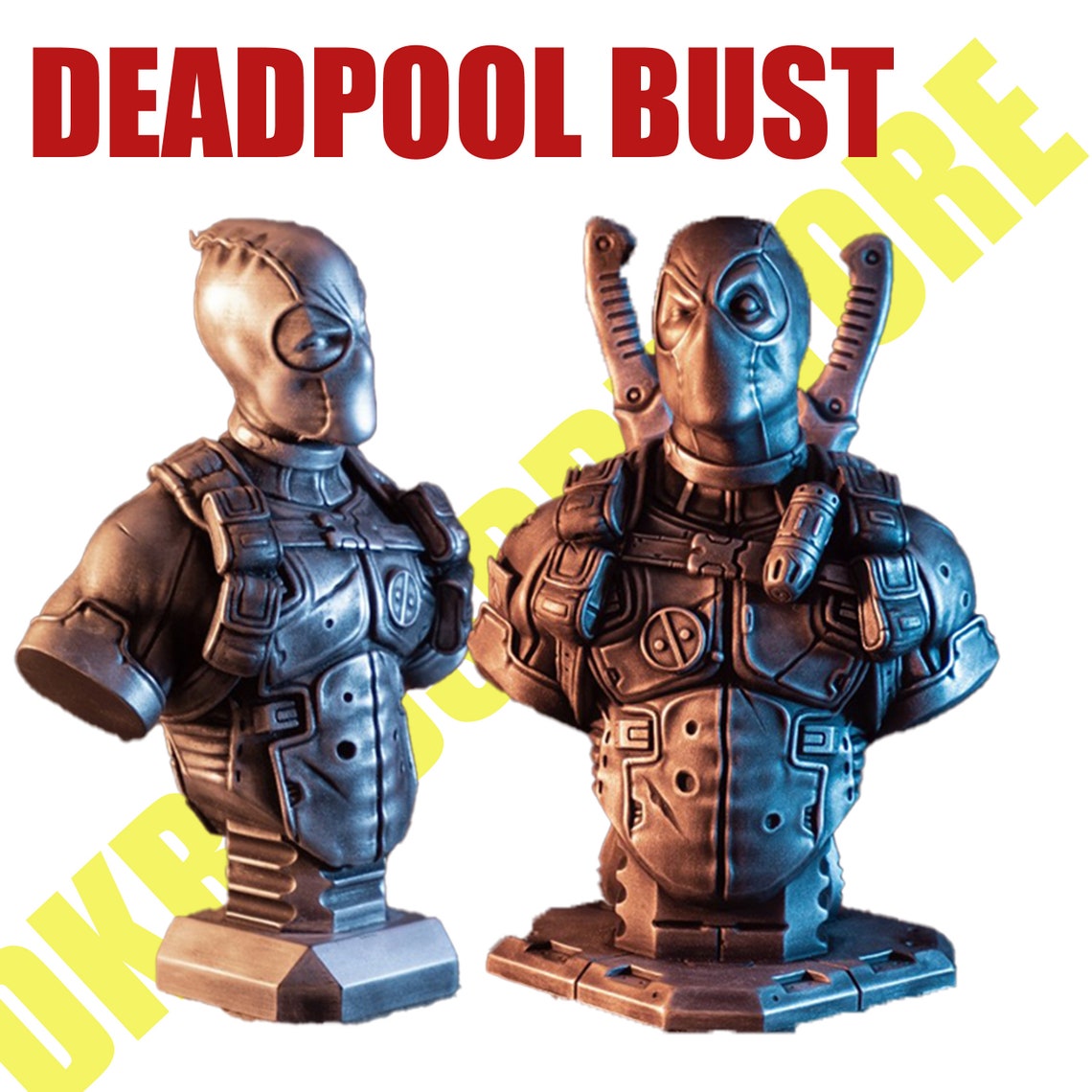3d Stl Deadpool Bust/ Two Model - Etsy