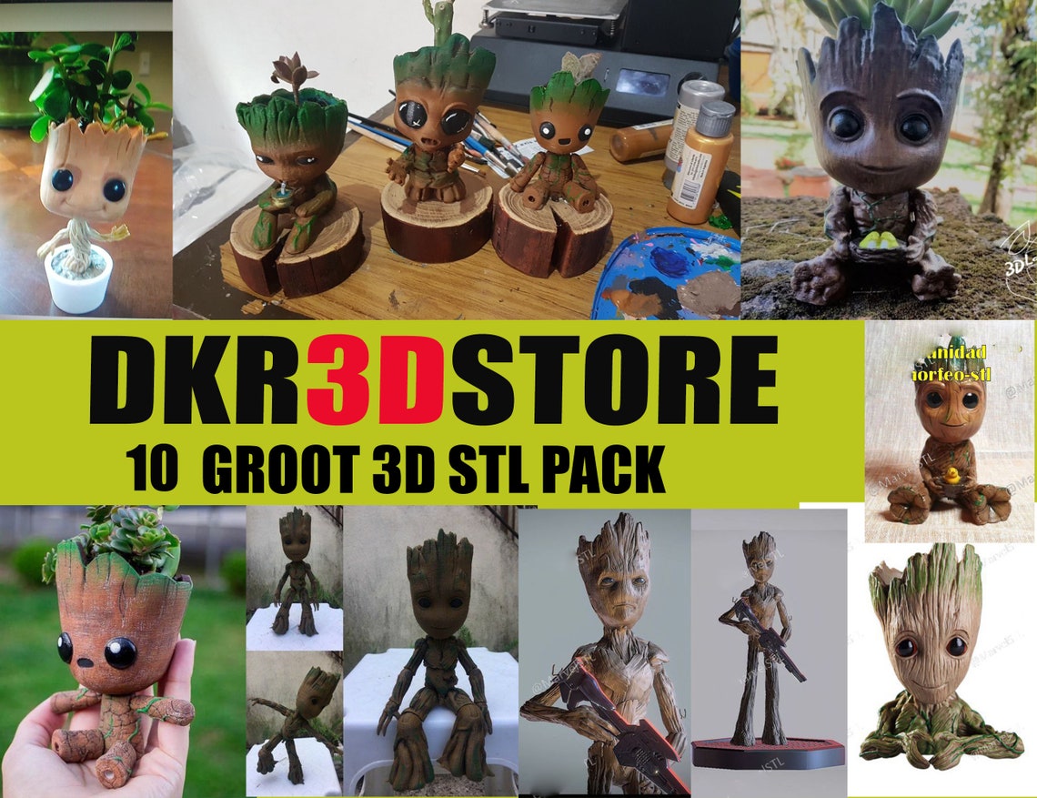 Groot 3d Stl Pack - Etsy