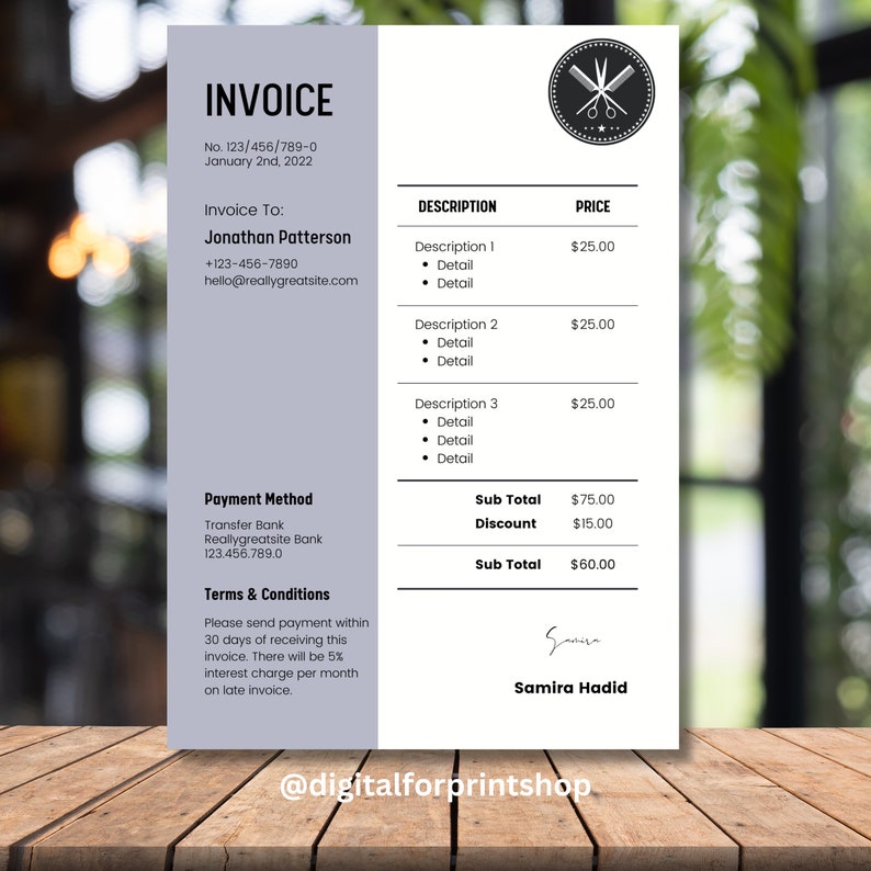 Invoice Template Canva. Business Invoice. Invoice Canva. Editable ...