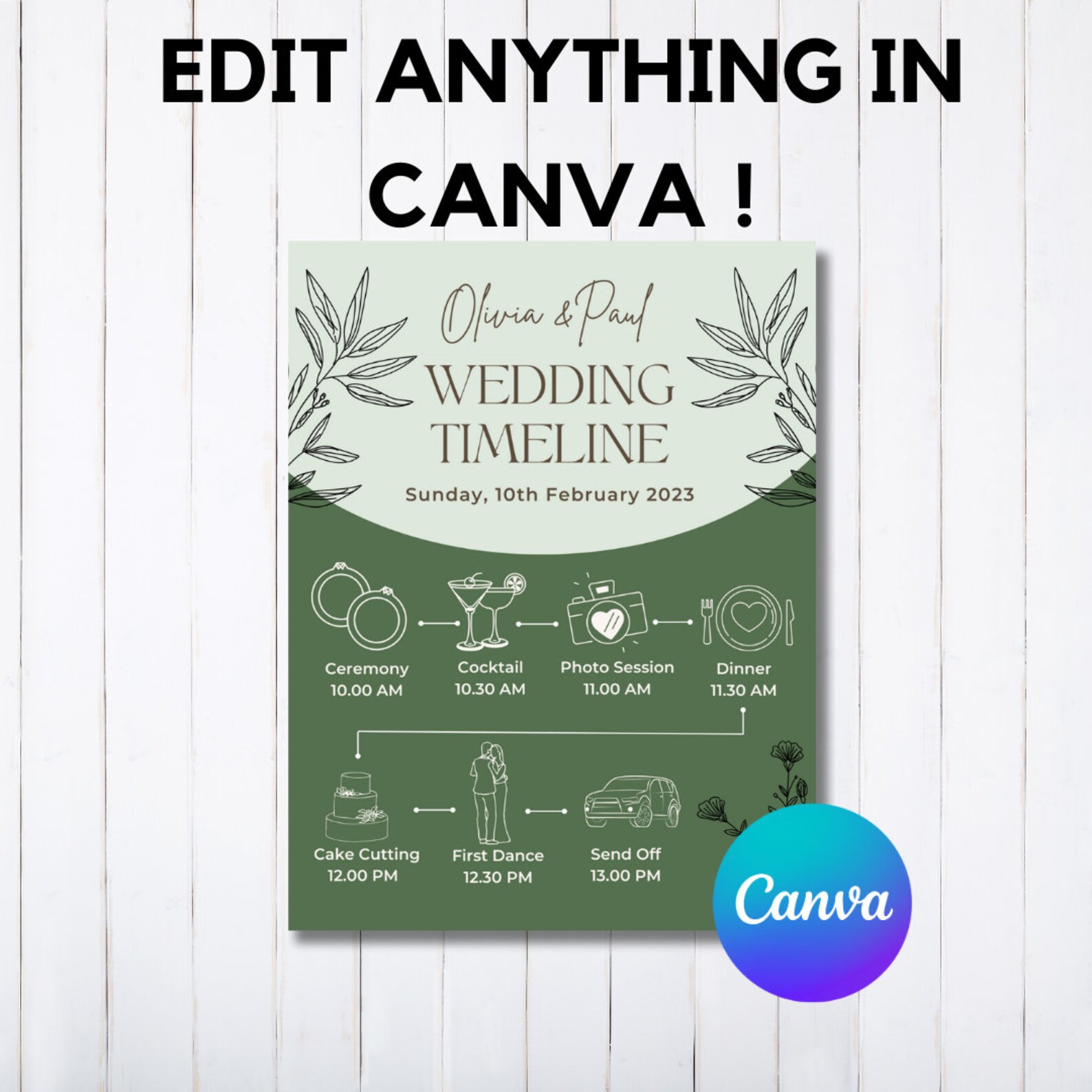 Wedding Timeline, Wedding Itinerary, Wedding Schedule, Wedding Program ...