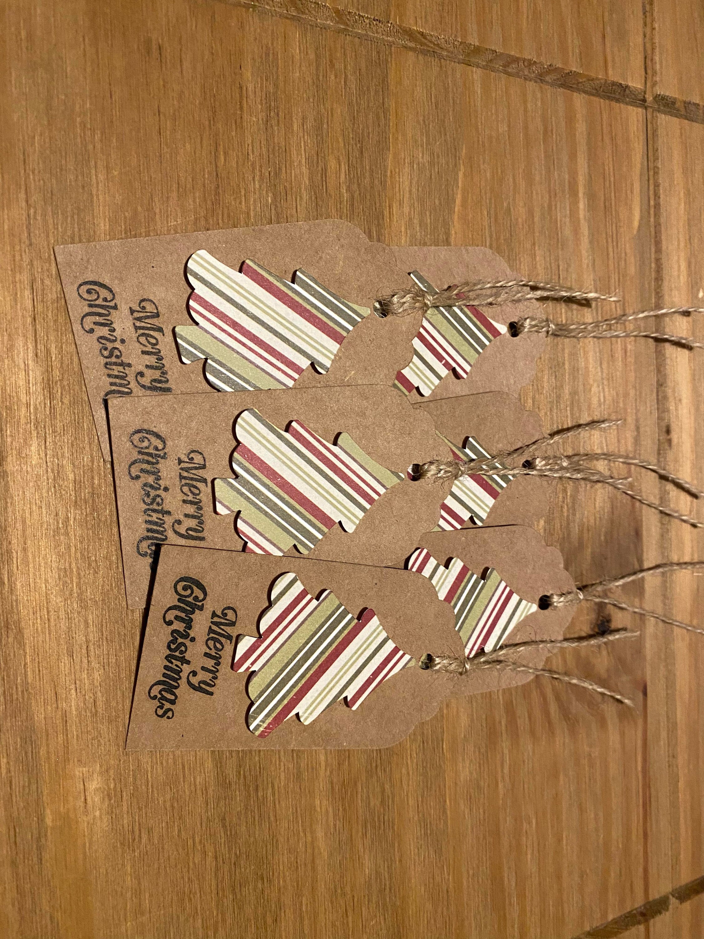 Stripy Christmas Tree Gift Tags Present Labels Gift - Etsy