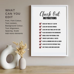 Airbnb Check-out Sign, Pink Minimalist Check Out the Vacation Rental ...