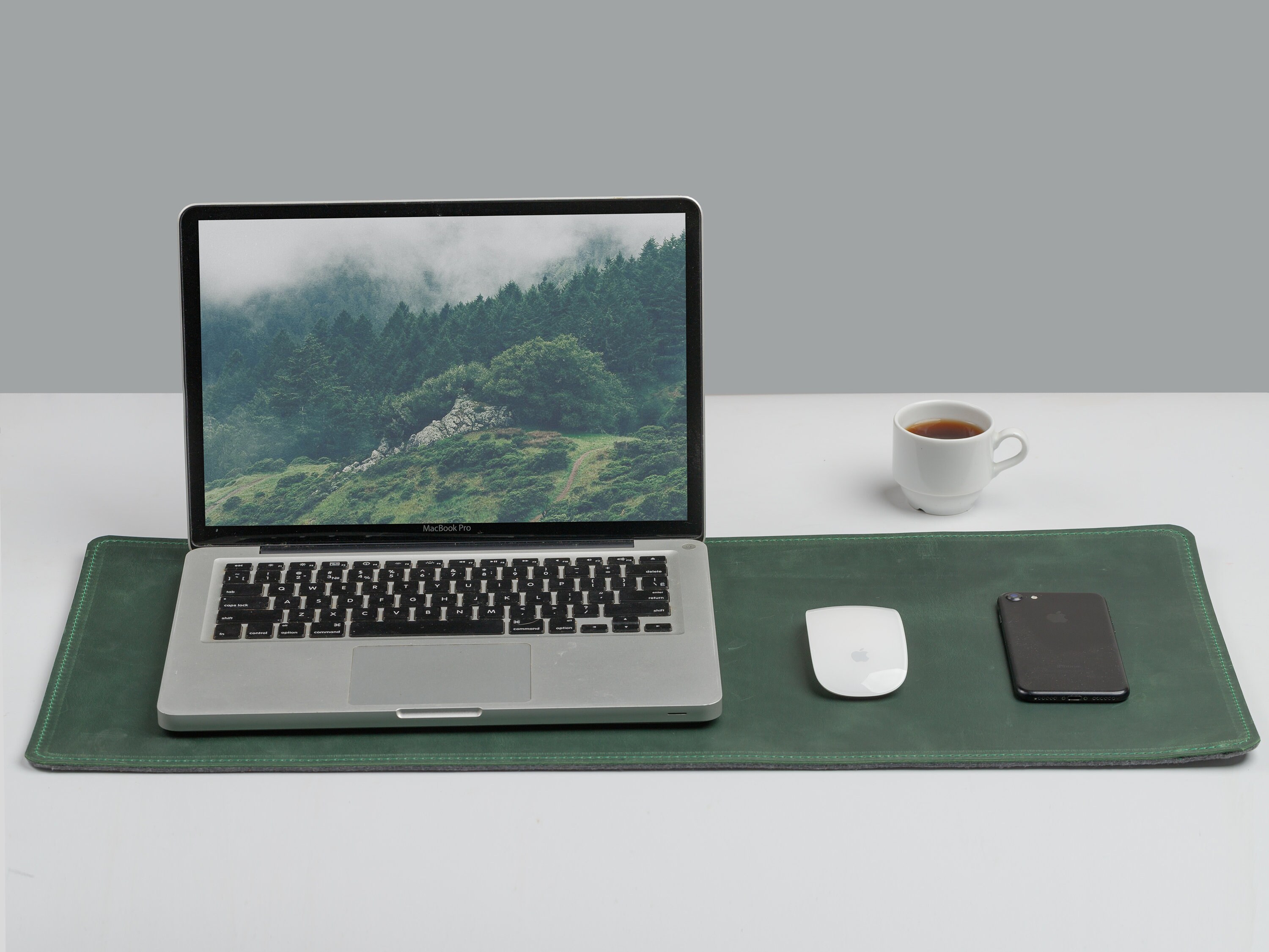 Desk Blotter for Writing, Desk Pad for Writing, Green Leather Desk Mat ...