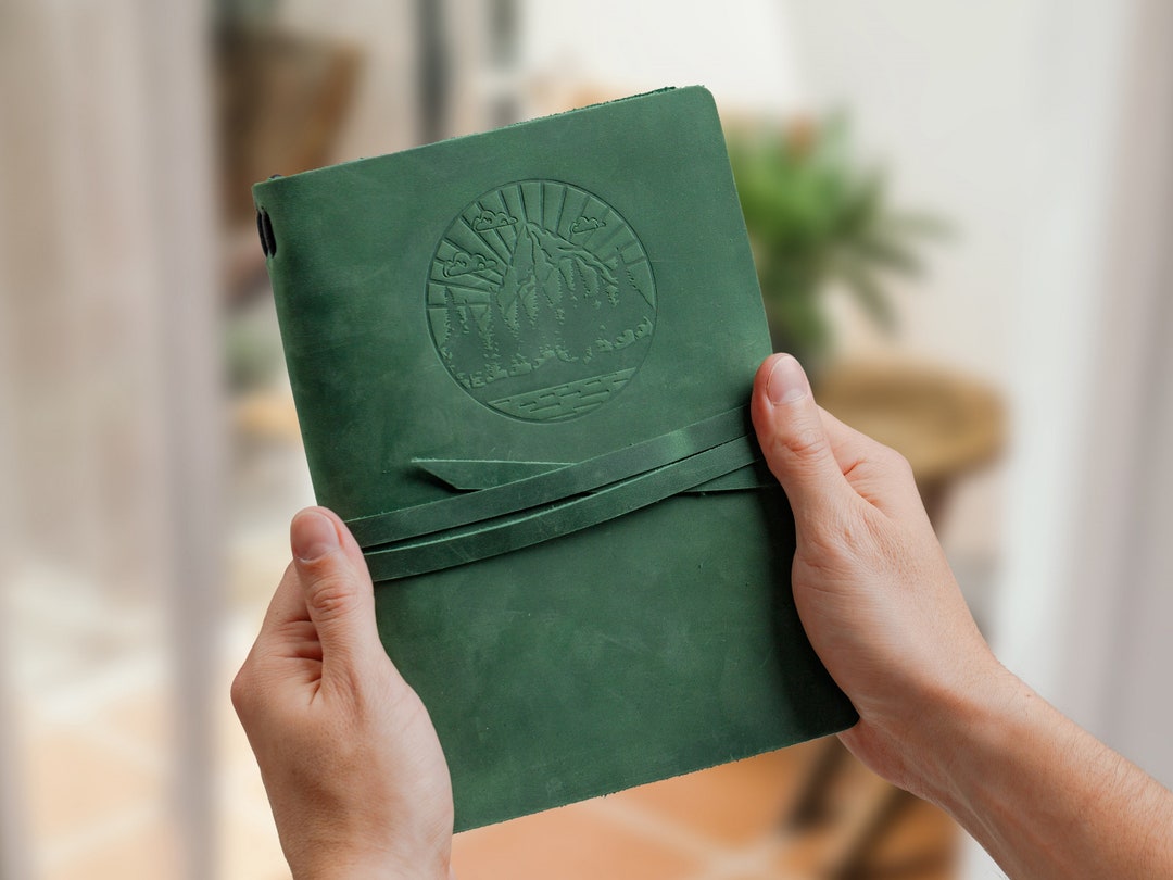 Leather Notebook Leather Travelers Notebook Personalized - Etsy