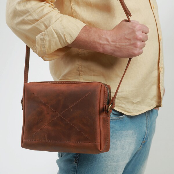 Men Leather Bag - Etsy