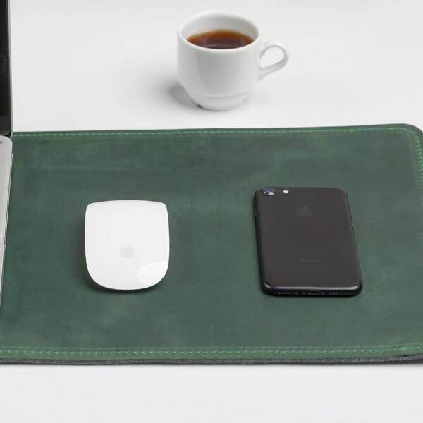 Green Leather Desk Accessories - Etsy