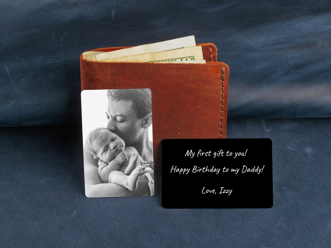 Metal Wallet Insert Photo Card Birthday Gift for Men - Etsy