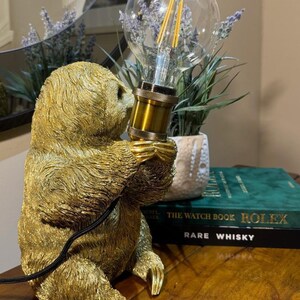 Seated Sloth Table / Desk Lamp Gold Colour H30cm X L25cm Light - Etsy UK