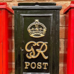 Cast Iron Royal Mail Wall Postbox Letter Box - Choice of ER GR VR - Red ...