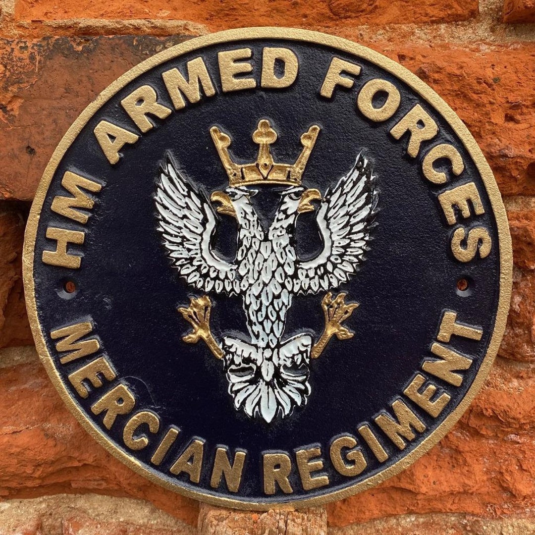 Mercian Regiment - Solid Painted Cast Iron Wall Sign - Hm Armed Forces ...