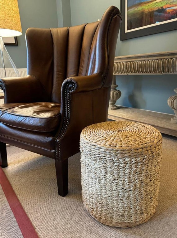 Round Side Table Bedside Seagrass 40cm High Etsy