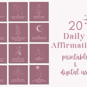 20 Positive Affirmations Card Deck Manifesting Kit Self Care Vision ...