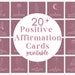 20 Positive Affirmations Card Deck Manifesting Kit Self Care Vision ...