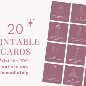 20 Positive Affirmations Card Deck Manifesting Kit Self Care Vision ...