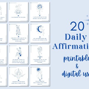 20 Positive Affirmations Card Deck Manifesting Kit Self Care Vision ...