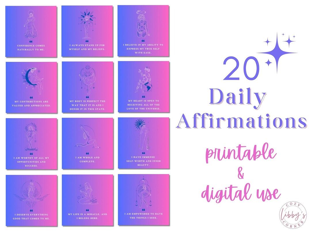 Positive Affirmation Cards, Anxiety Mental Health, Therapist Office ...