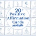 20 Positive Affirmations Card Deck Manifesting Kit Self Care Vision ...