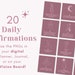 20 Positive Affirmations Card Deck Manifesting Kit Self Care Vision ...