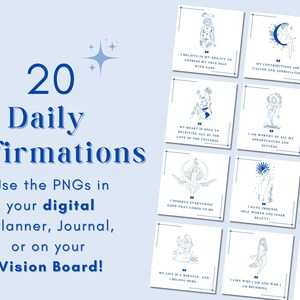 20 Positive Affirmations Card Deck Manifesting Kit Self Care Vision ...