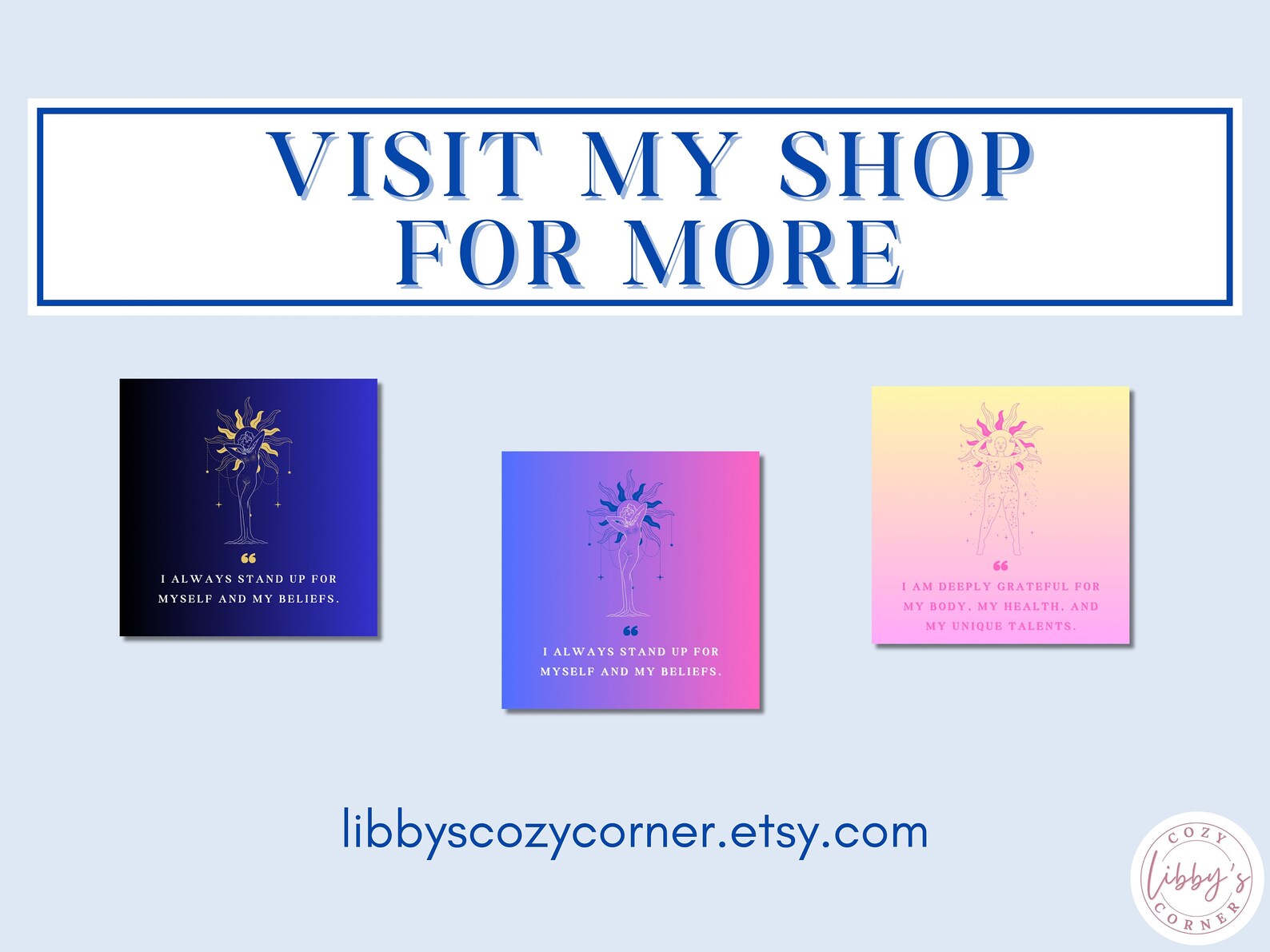 20 Positive Affirmations Card Deck Manifesting Kit Self Care Vision ...