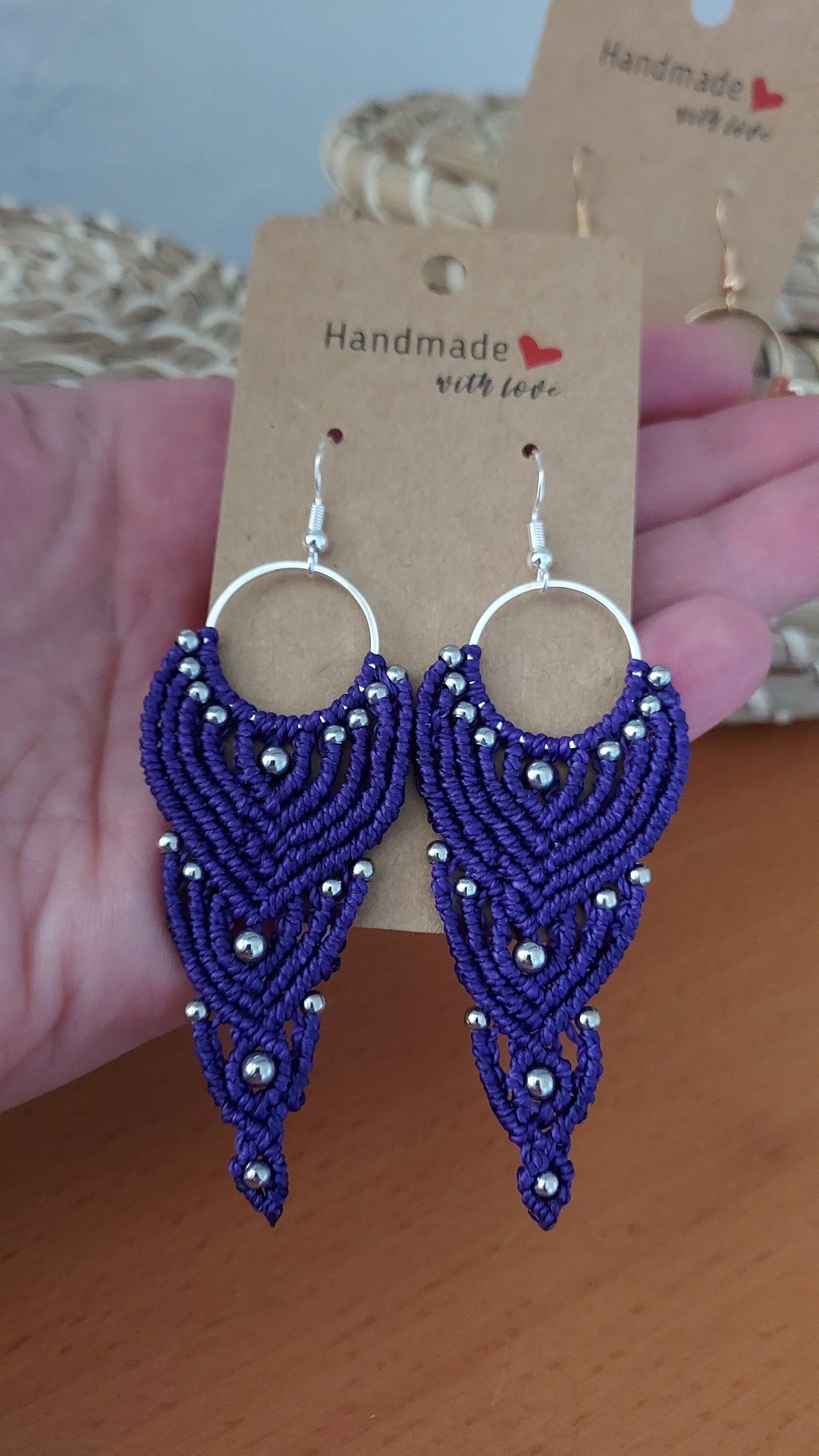 Hanging Earrings in Micro-macramé Jewel Style Boho Celtic - Etsy