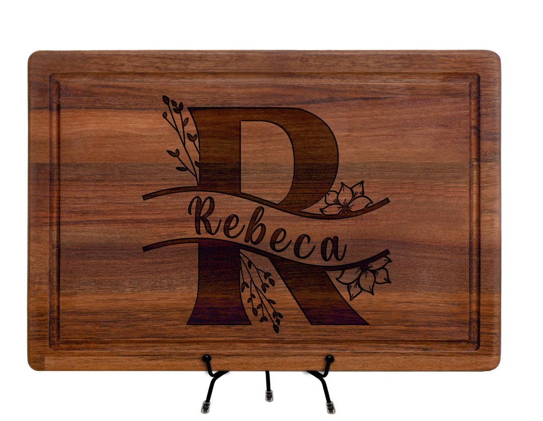 Personalized Monogram Carved Initial Cutting Board, Valentines Day Gift ...