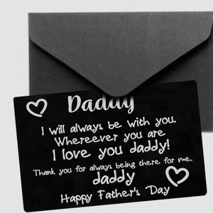Personalized Wallet Message Card, Custom Message Card for Dad From Kids ...