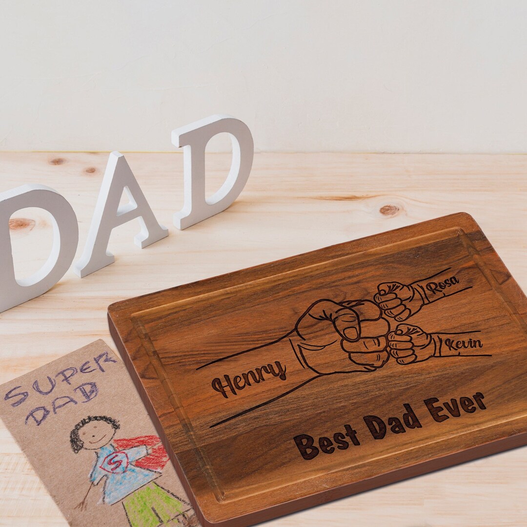 Custom Dad Fist and Kids Fist Cutting Board, Fist Bump, Father's Day ...
