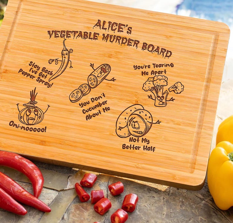 Funny Vegan Engraved Wood Chopping Board Gift, Kitchen Best Friend Gift ...