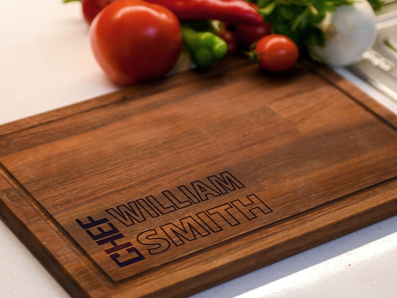 Personalized Wooden Chef Cutting Board Custom Serving Board - Etsy