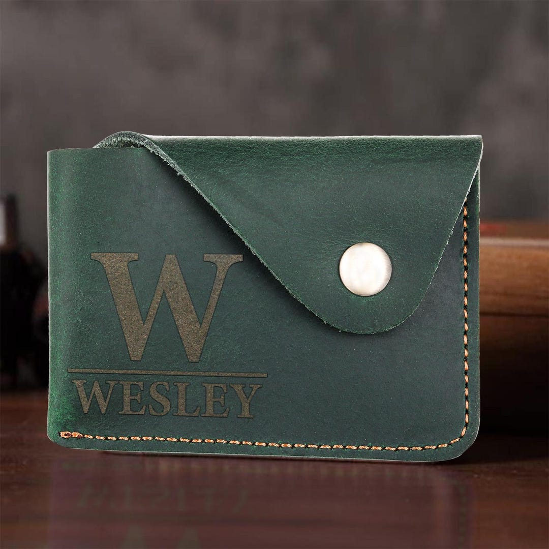 Business Card Holder, Personalized Leather Business Card Case, Custom ...