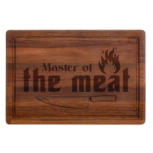 Custom Carving Meat Board, Personalized BBQ Gift for Dad, Wooden ...