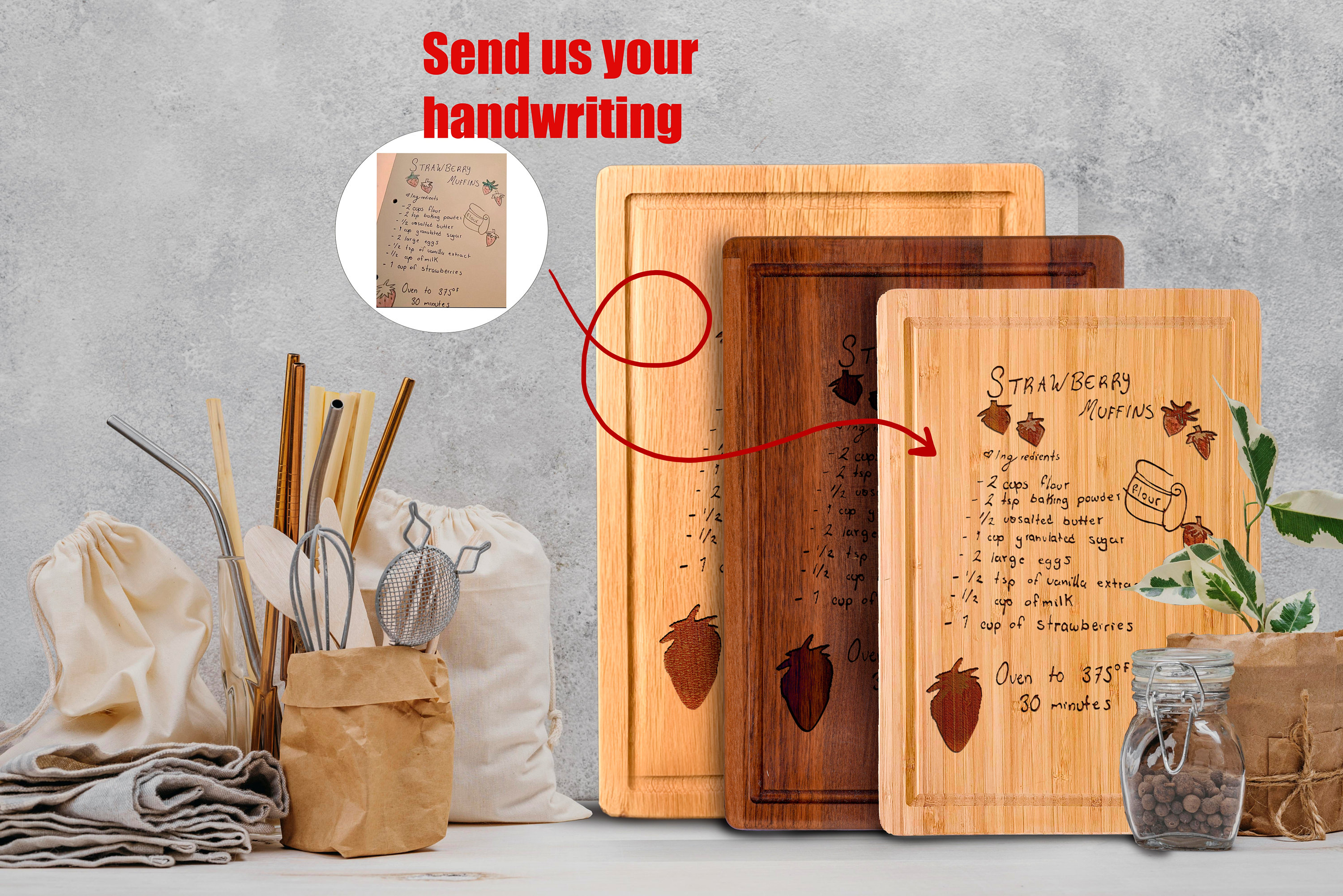 Grandma's Handwritten Recipe Cutting Board Engraved - Etsy