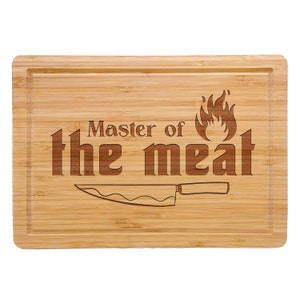 Custom Carving Meat Board, Personalized BBQ Gift for Dad, Wooden ...