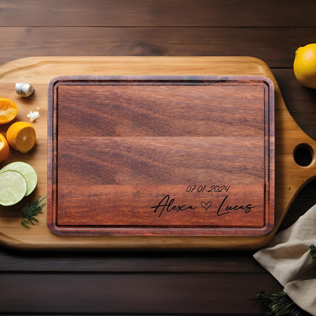 Custom Monogram Laser Engraved Bread Board Bakers Gift Serving Board ...