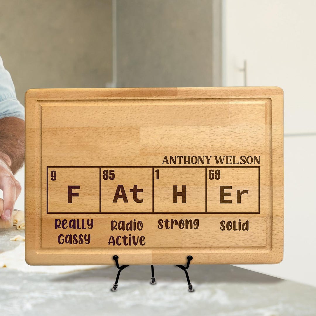 Personalized Periodic Table Inspired Cutting Board Gift for Fathers Day ...