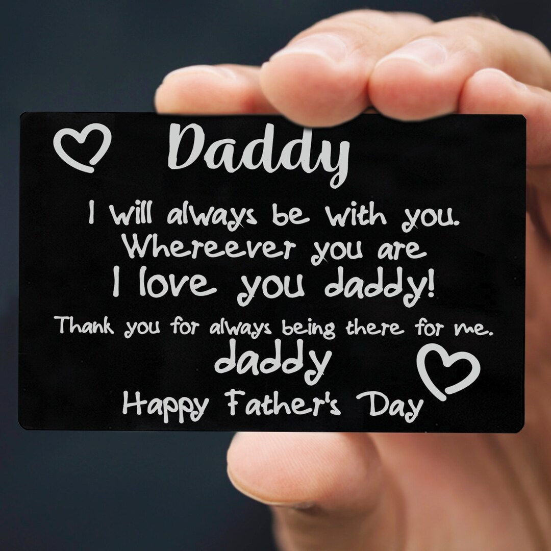 Personalized Wallet Message Card, Custom Message Card for Dad From Kids ...